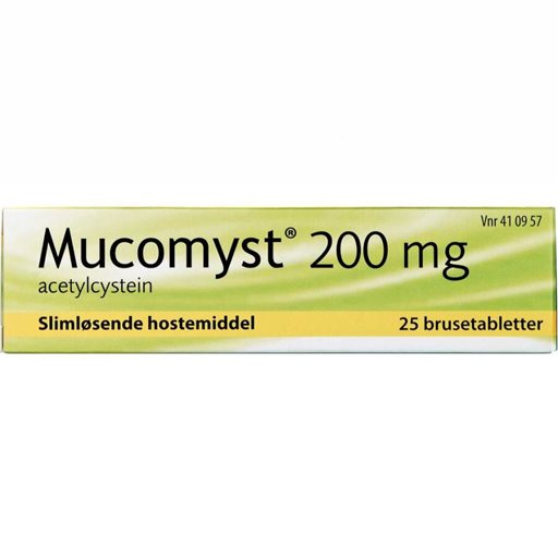 Køb Mucomyst 200 mg 25 stk Brusetabletter | Meda | Hos Apopro.dk