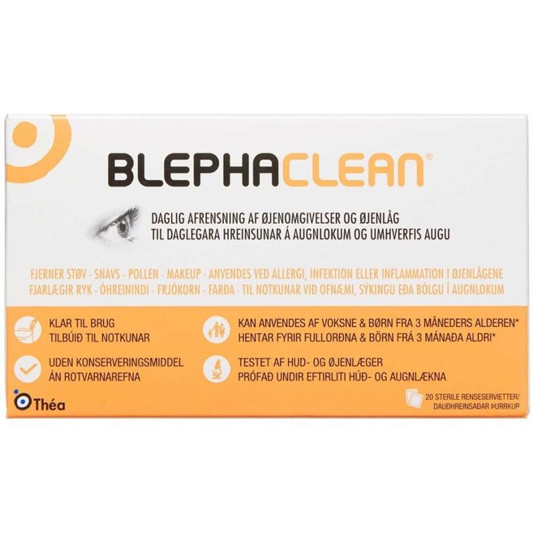 Køb Blephaclean Vådserviet 20 stk. - Ansigtpleje | Blephaclean | Apopro.dk